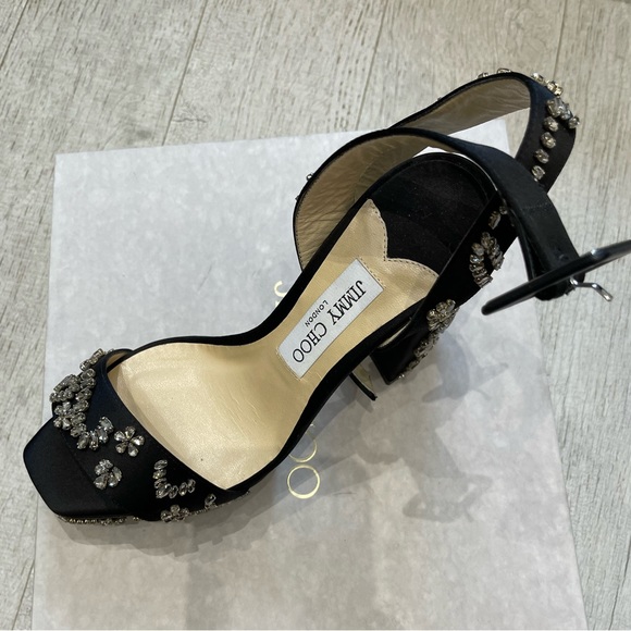 Jimmy Choo | Shoes | Jimmy Choo Satin Crystal Platforms | Poshmark